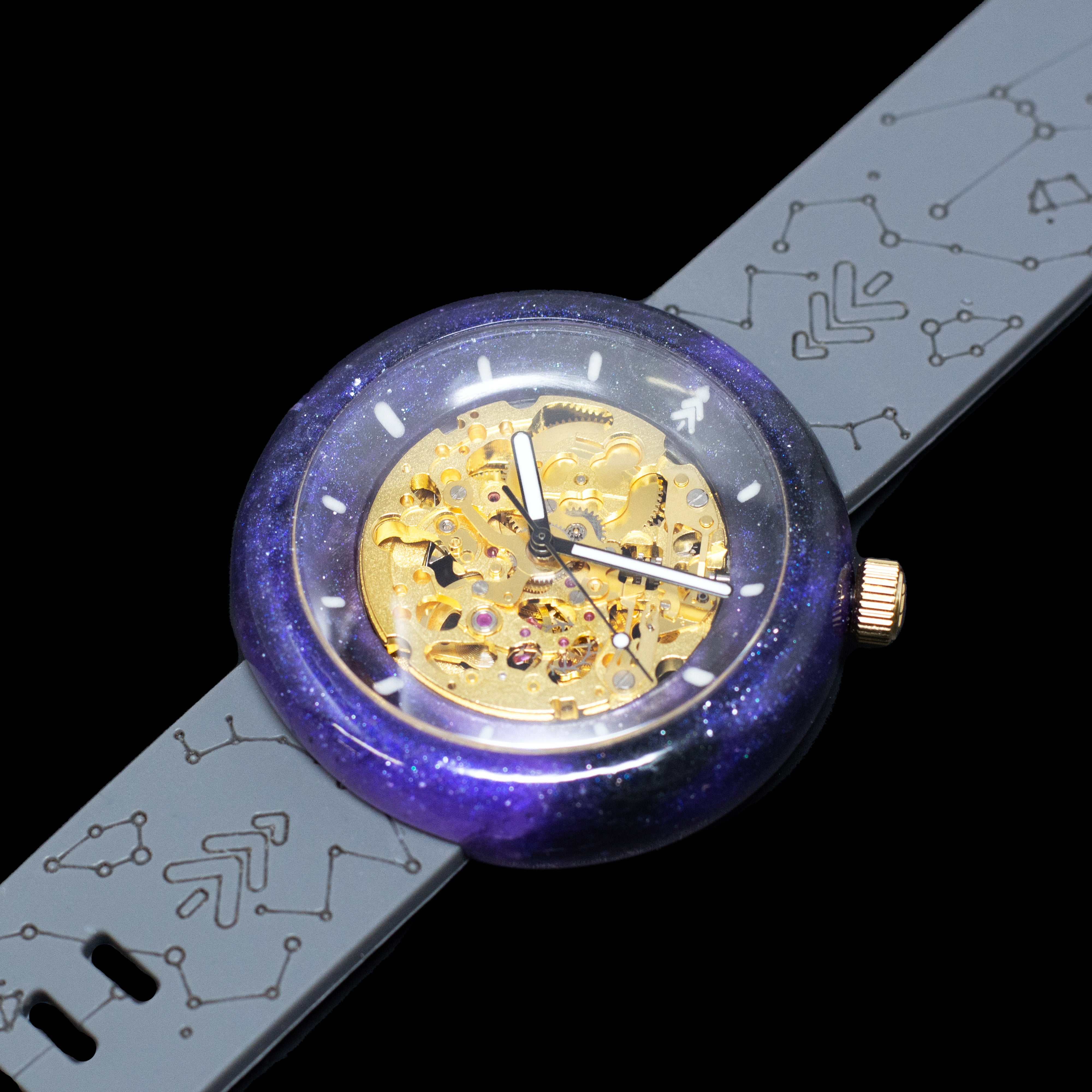 Space Galaxy Themed Mechanical Automatic Resin Watch