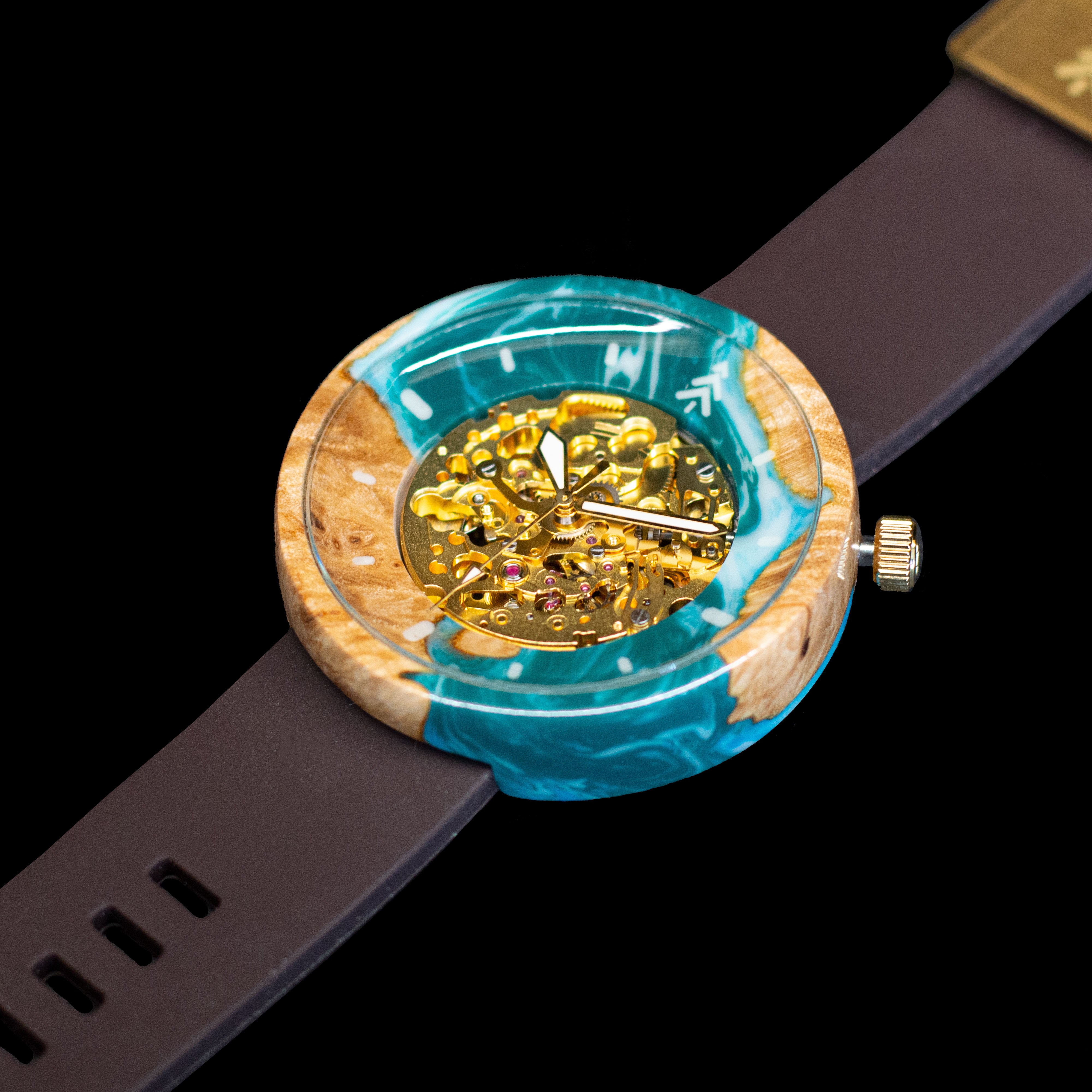 Ocean Blue Resin Art Watch