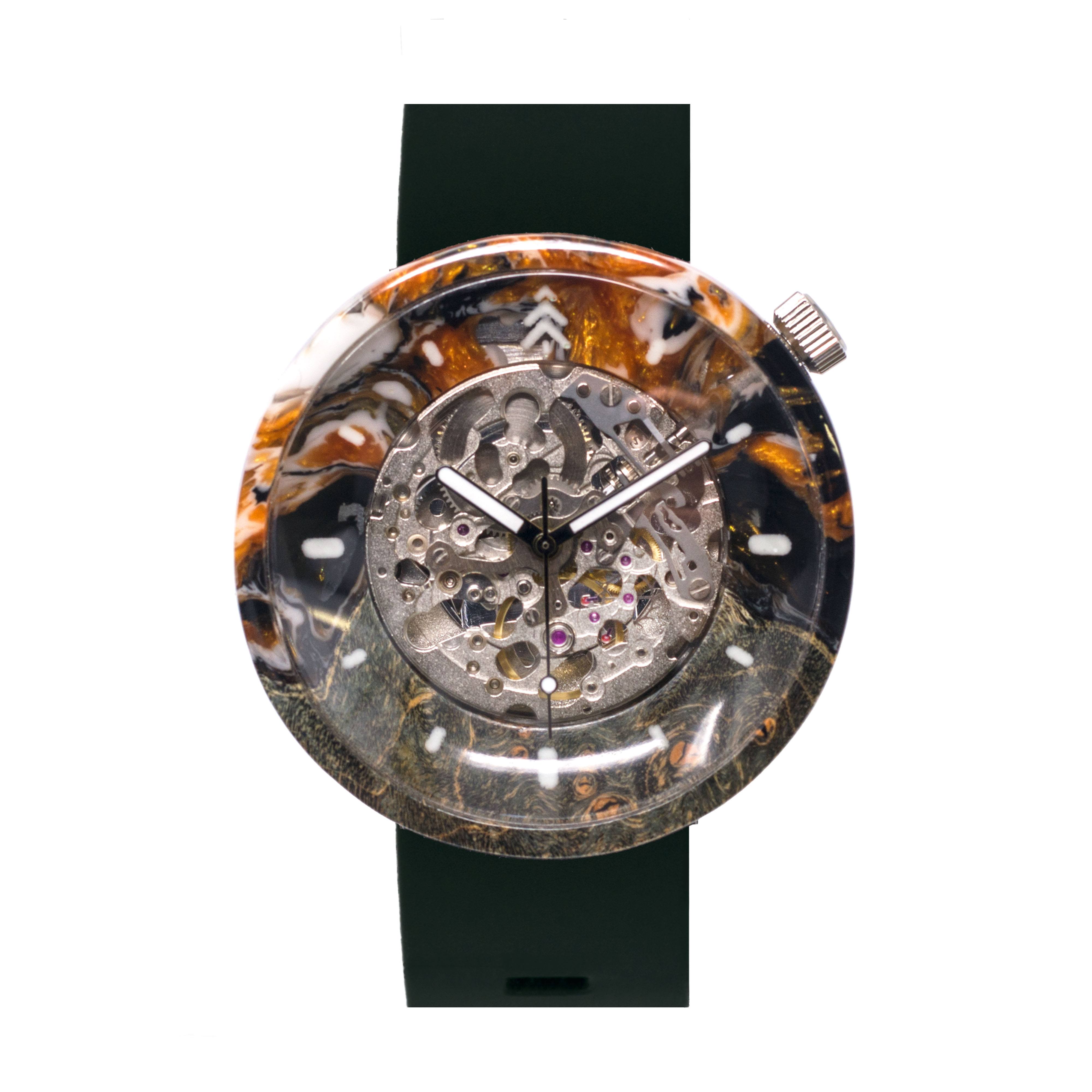 Epoxy Resin Art Mechanical Wristwatch