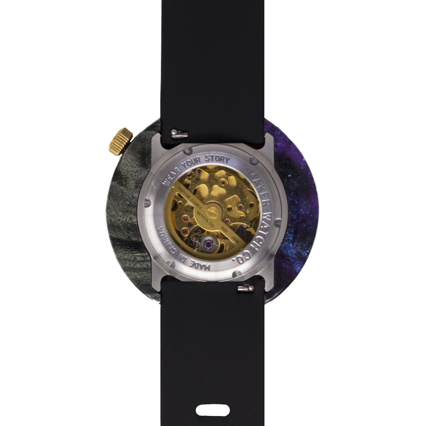 Space Man Themed Wood and Resin Mechanical Watch