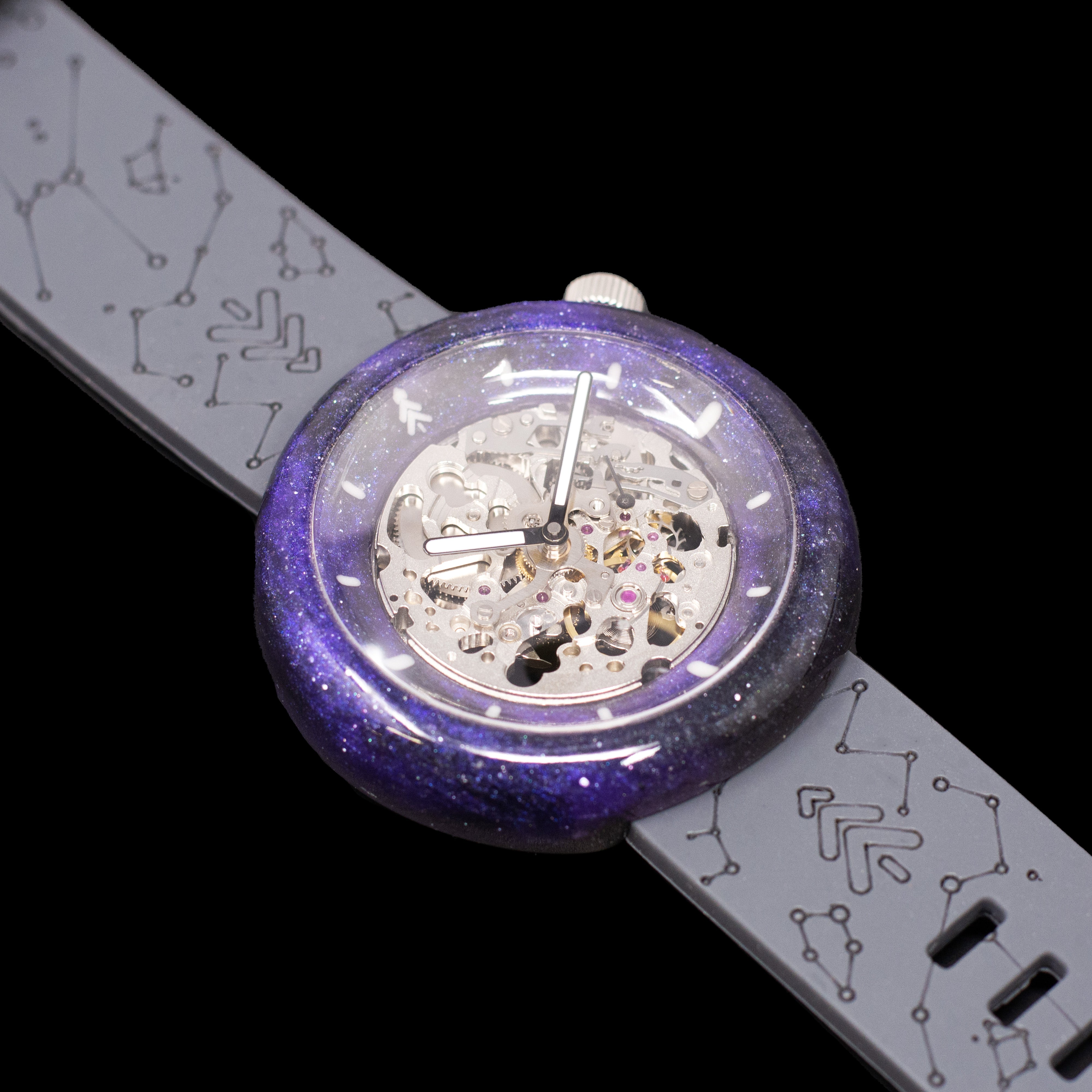 Space Galaxy Themed Mechanical Automatic Resin Watch