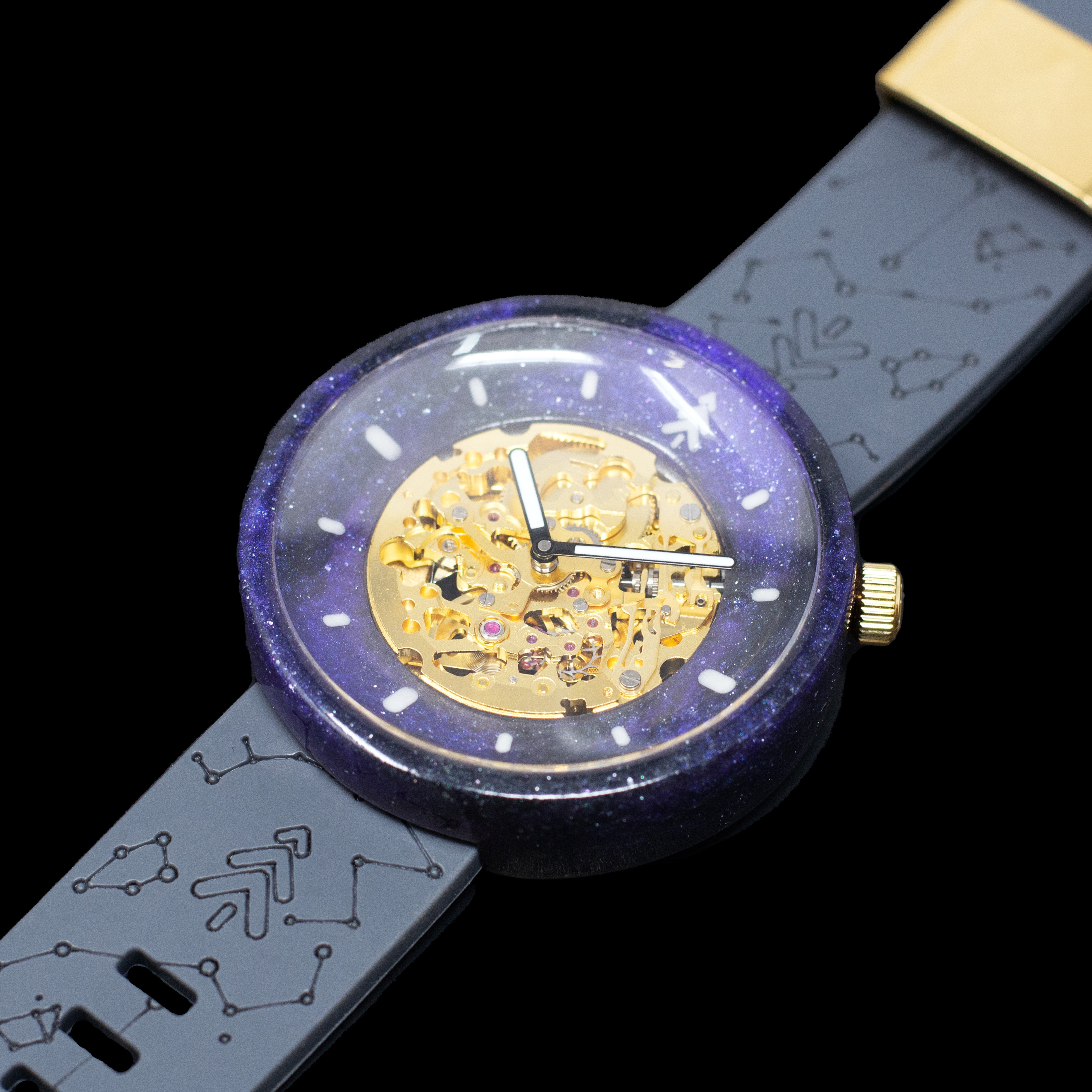 Space Galaxy Themed Mechanical Automatic Resin Watch