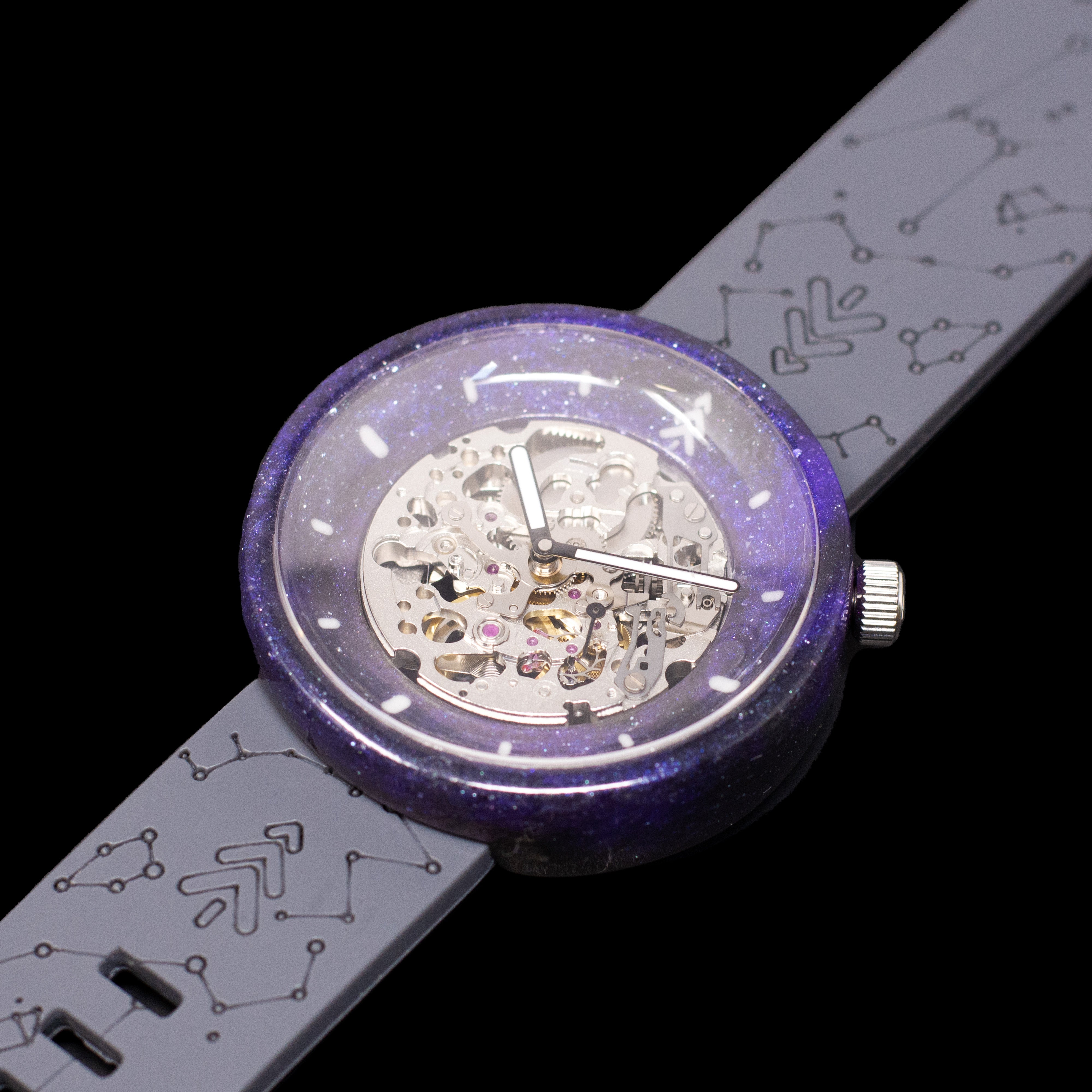Space Galaxy Themed Mechanical Automatic Resin Watch