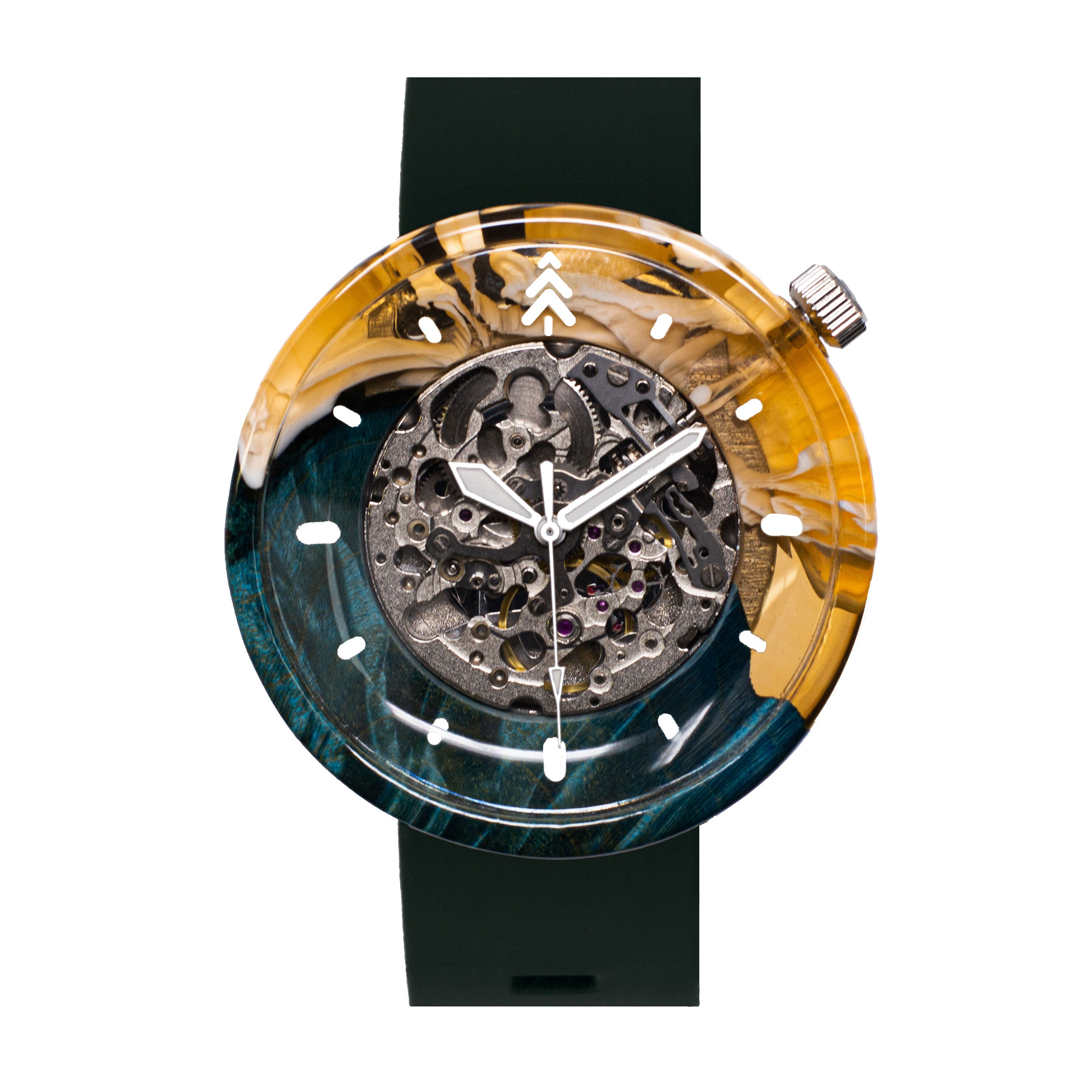 Epoxy Resin Art Mechanical Wristwatch