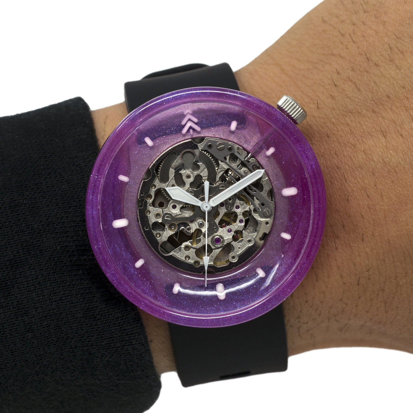 Pink Resin Automatic Watch - Liquid Fire by Black Diamond Pigments