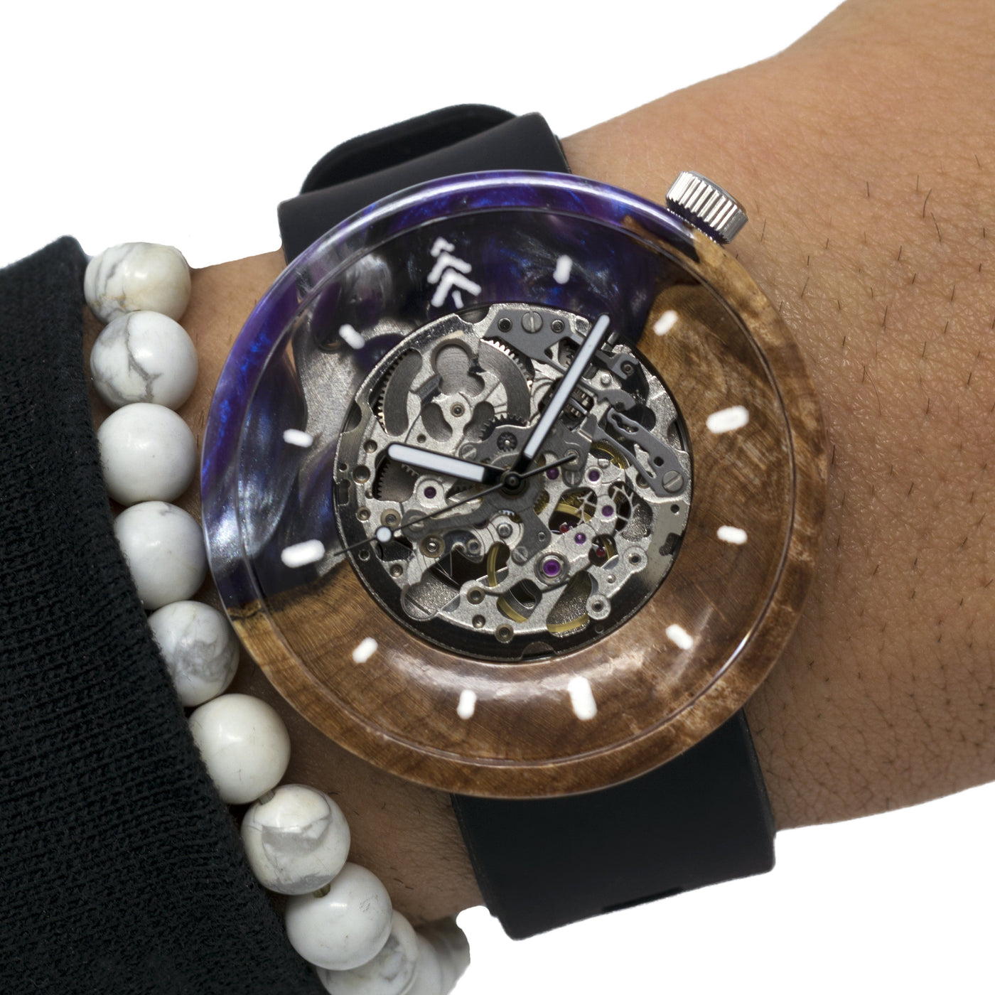 Epoxy River Table Themed Wooden Mechanical Watch