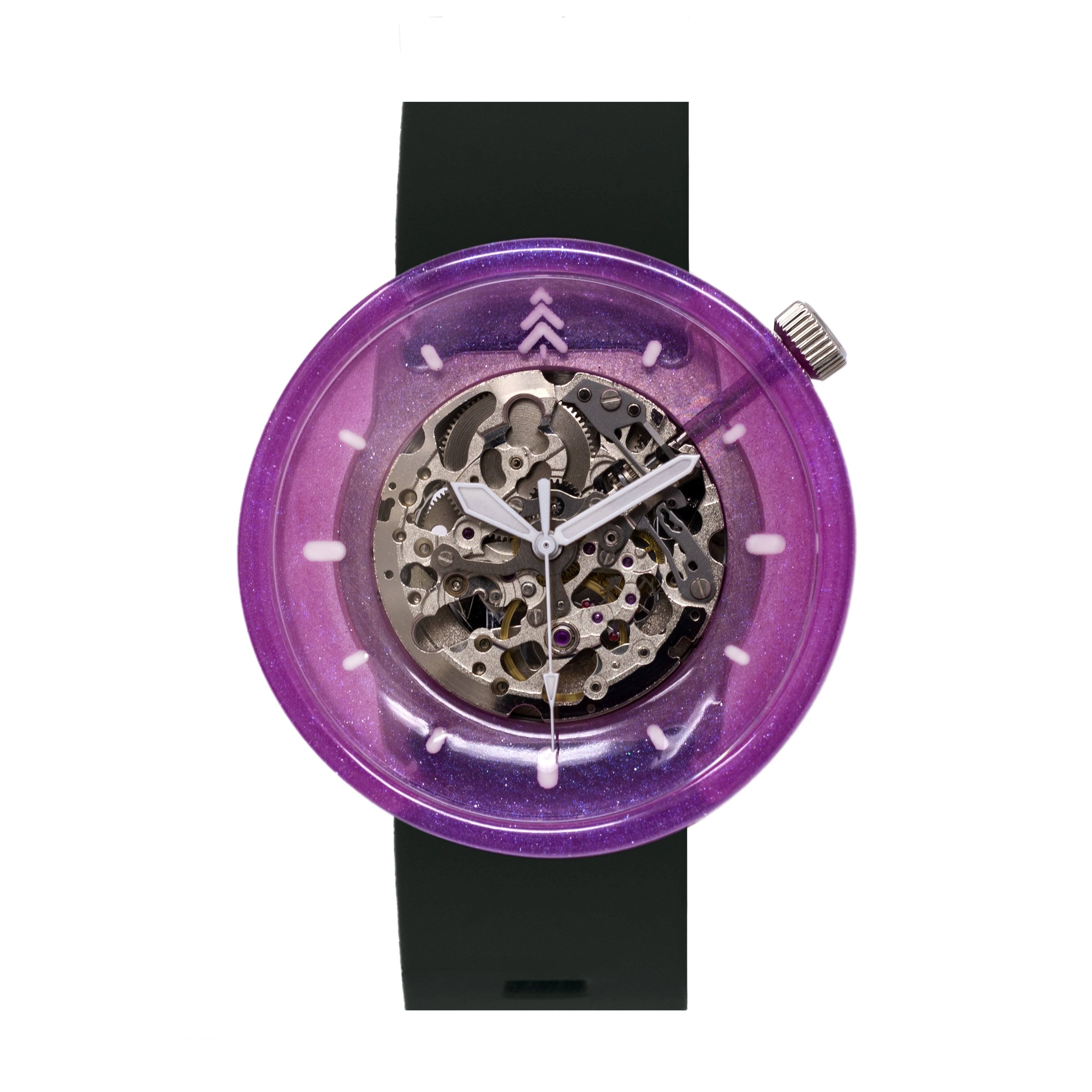 Pink Resin Automatic Watch - Liquid Fire by Black Diamond Pigments