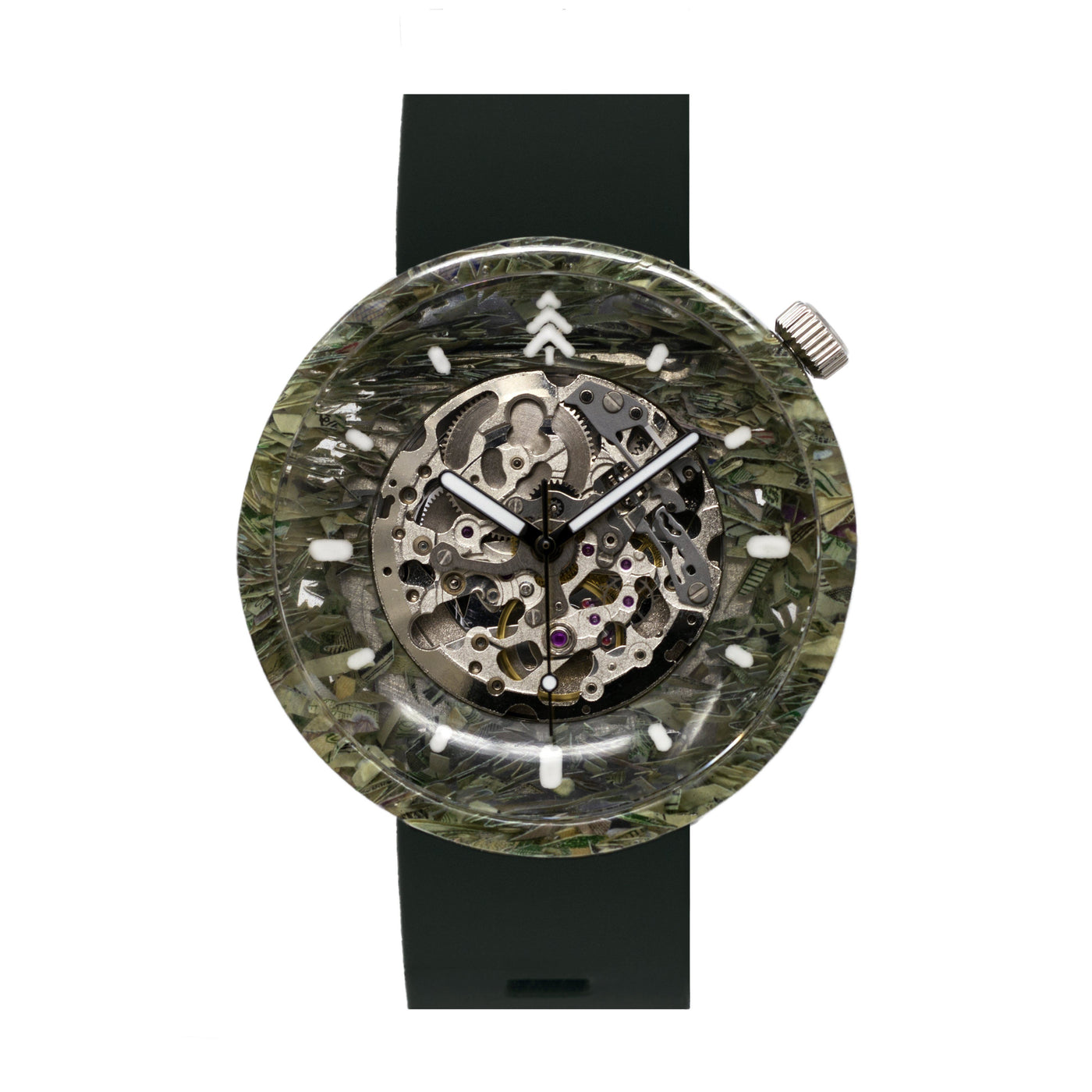 Shredded USD Epoxy Resin Watch by Pourcasso