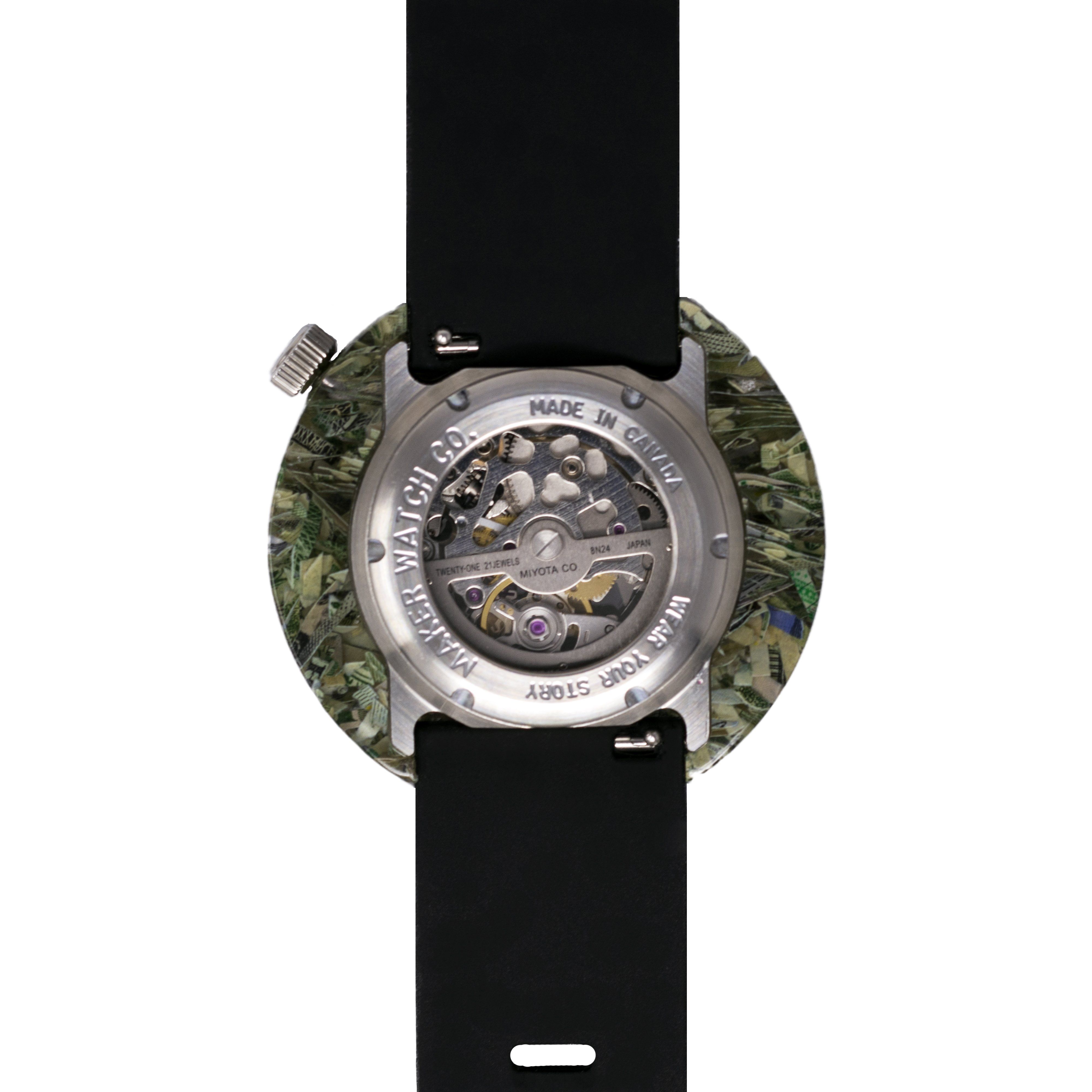 Shredded USD Epoxy Resin Watch by Pourcasso