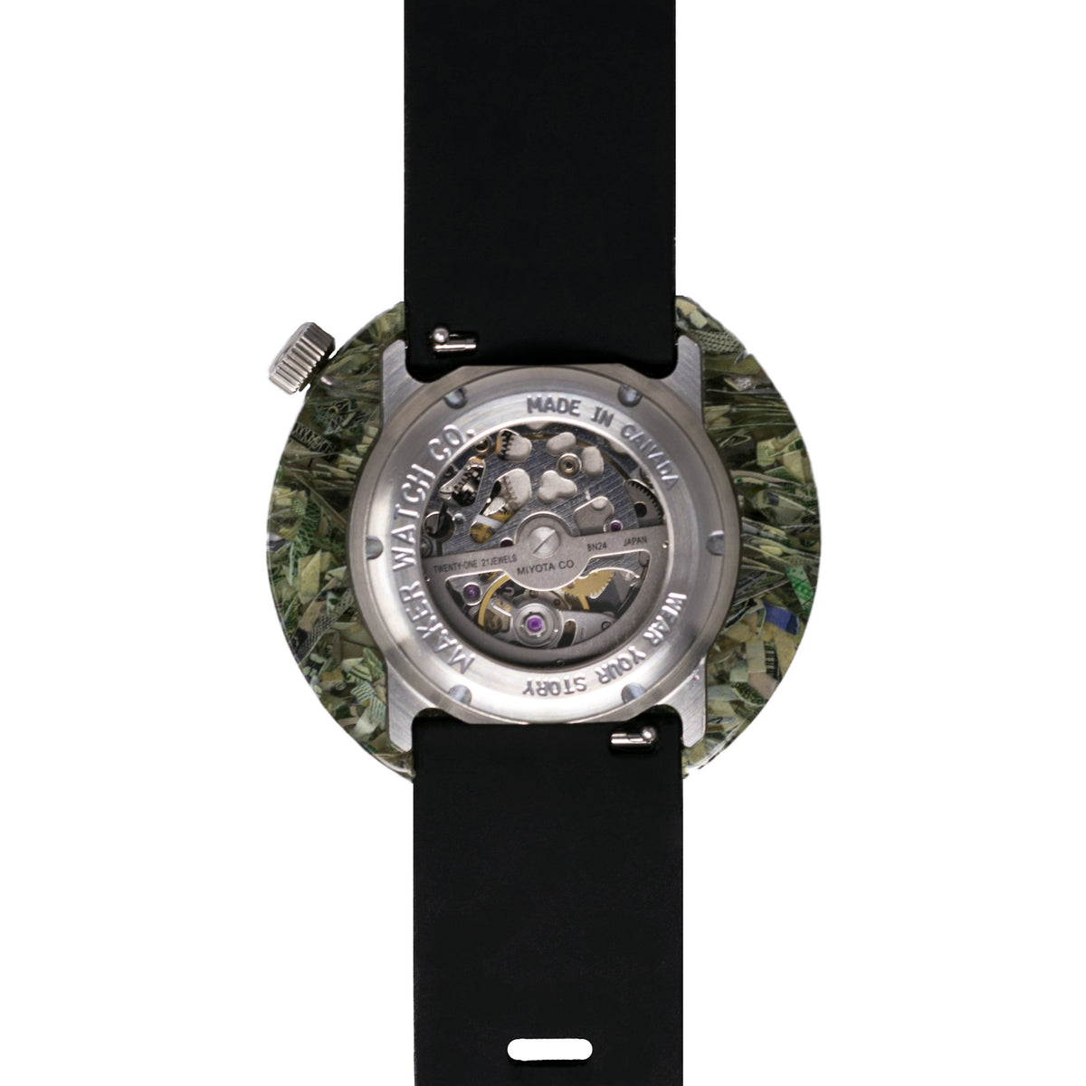 Shredded USD Epoxy Resin Watch by Pourcasso