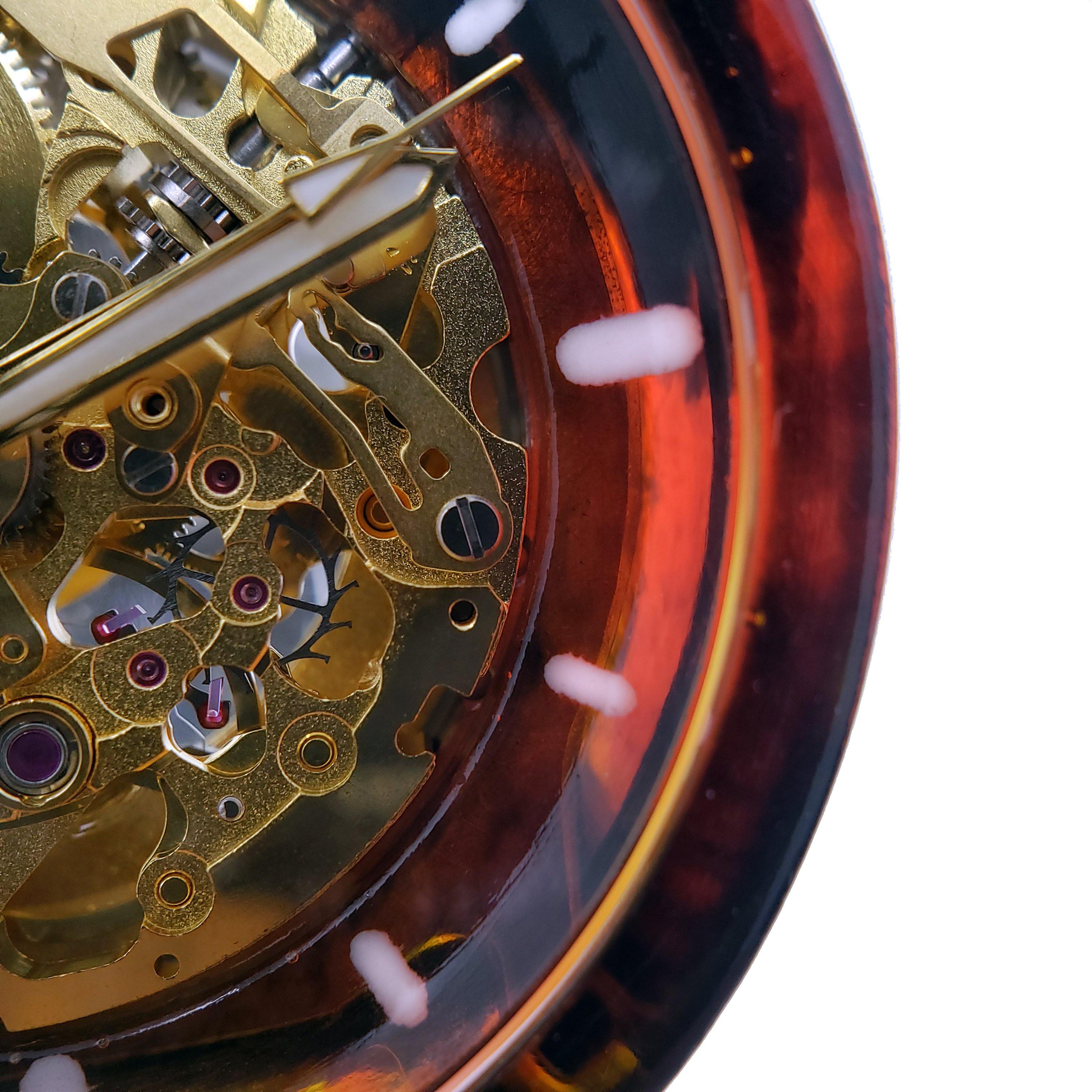 Tortoise Shell Mechanical Automatic Resin Watch