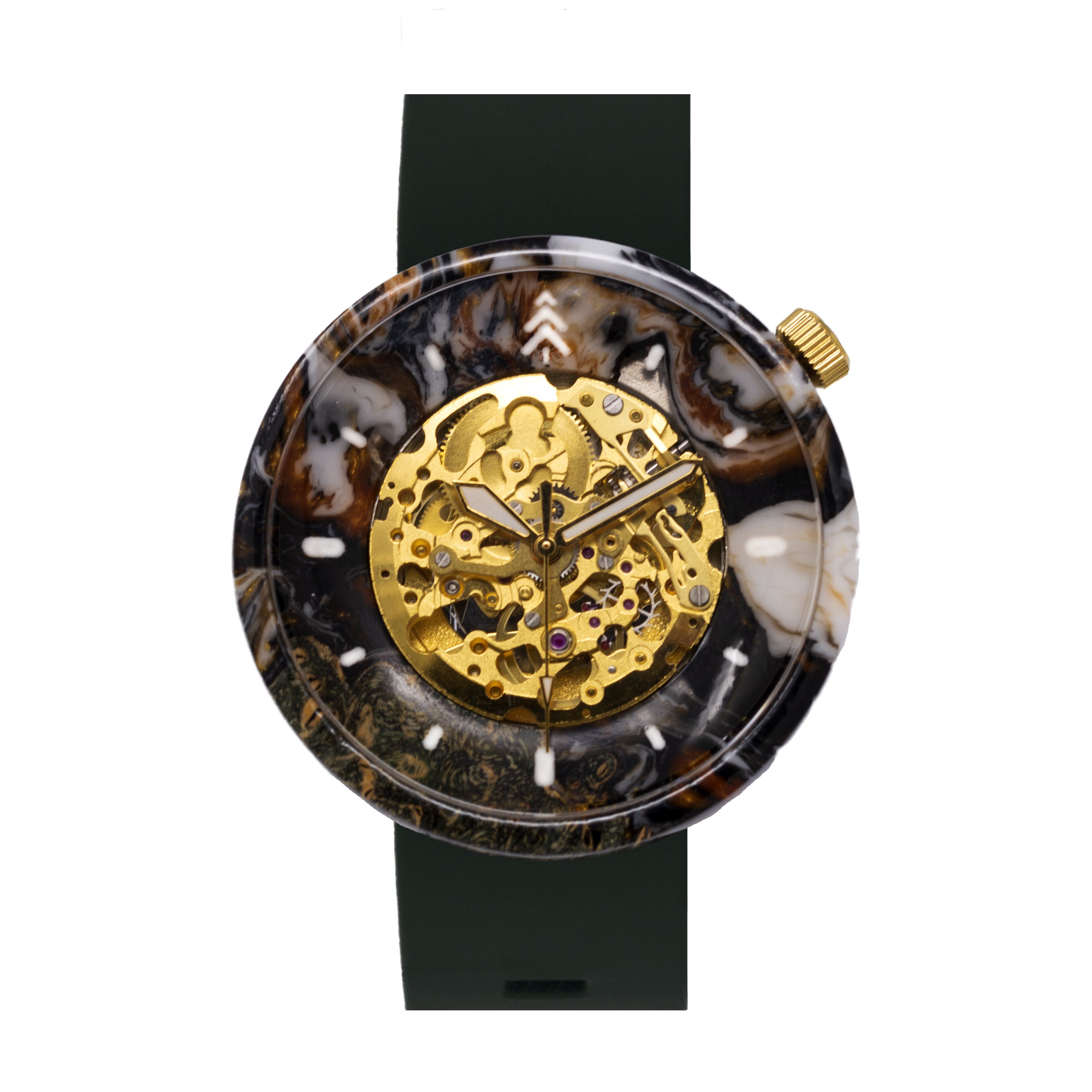 Epoxy Resin Art Mechanical Wristwatch