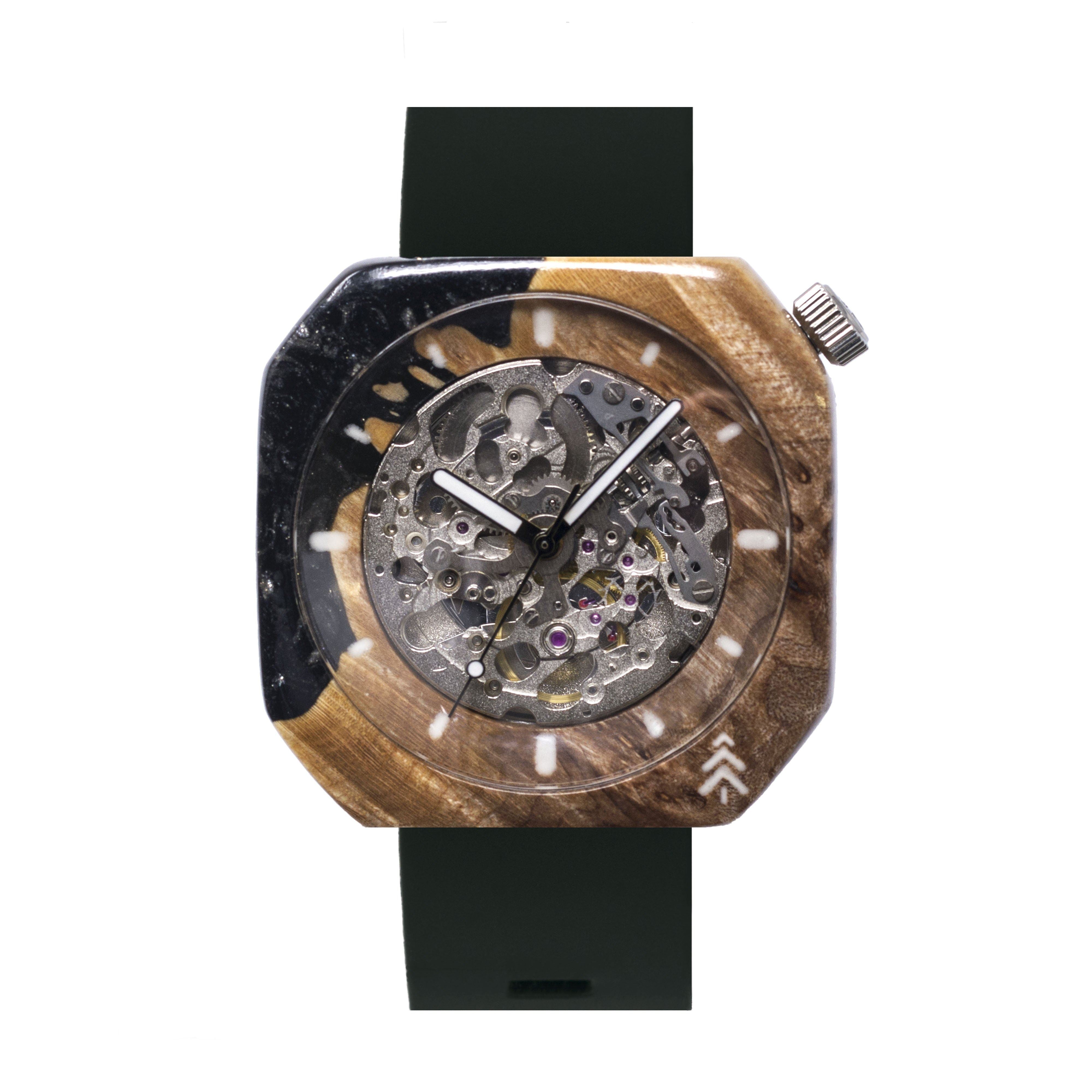 DiamondCast® Wood and resin watch by Maker Watch Company